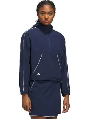 Adidas Ultimate365 Seersucker Quarter-zip Jacket - Collegiate Navy