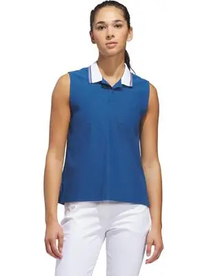 Adidas Beyond The Course Twistknit Sleeveless Polo Shirt - Dusky Petrol