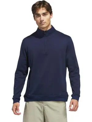 Adidas Ultimate365+ Climawarm Brushed Quarter-zip Sweatshirt - Collegiate Navy