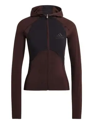 Adidas Equipment Hooded Long Sleeve Track Top - Aurora Coffee / Black