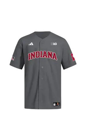Adidas Indiana Hoosiers Full Button Jersey - Team Dark Grey