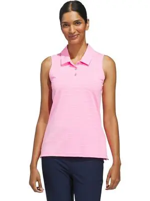 Adidas Ultimate365 Jacquard Sleeveless Polo Shirt - Lucid Pink