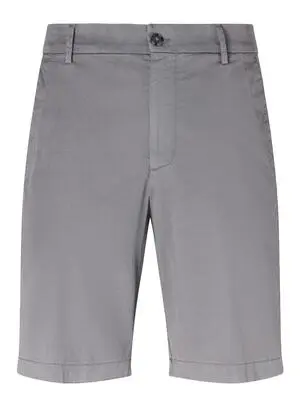 Canali Straight-leg Stretch Cotton-blend Shorts - Gray