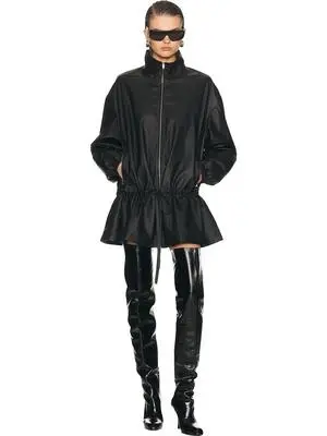 Alexander Wang Drop Waist Leather Parka - Black