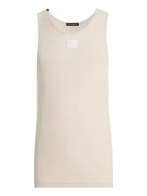 Dolce & Gabbana Ribbed Tank Top - Beige