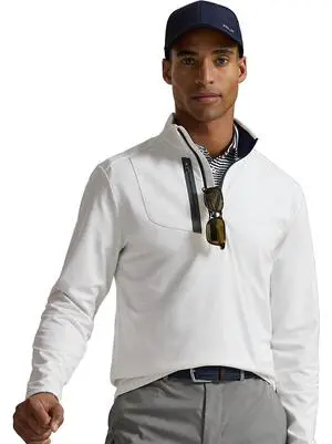 Ralph Lauren Stretch Jersey Quarter-zip Pullover - Ceramic White