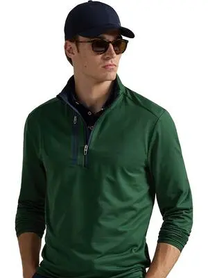 Ralph Lauren Stretch Jersey Quarter-zip Pullover - Vintage Pine