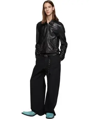 Acne Studios Leather Biker Jacket - Black
