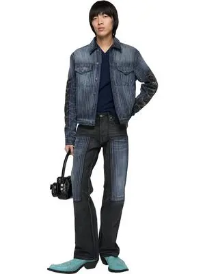 Acne Studios Patchwork Denim Jacket - Blue,black