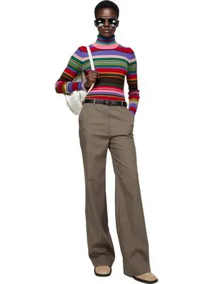 Acne Studios Striped Wool Turtleneck Red,purple