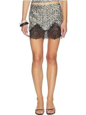 SIEDRES Witz Sequin Lace Skirt - Silver