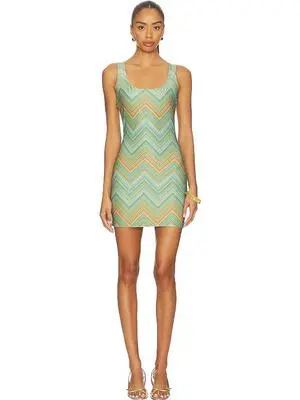 PQ Cora Mini Dress - Green Printed
