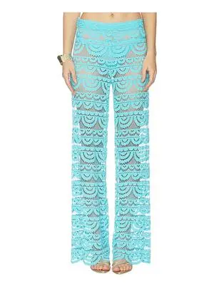 PQ High-waisted Lace Pant - Turquoise