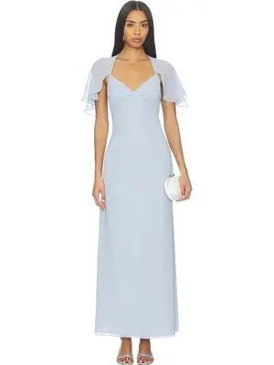 Line & Dot Amorette Cape Dress - Powder Blue
