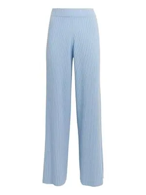 ALLUDE Cashmere Rib Trousers - Blue