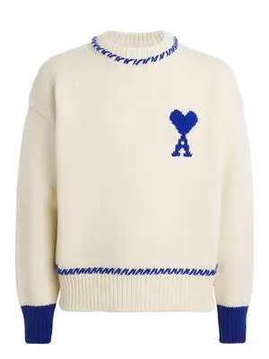 Ami De Coeur Wool-blend Sweater - Navy