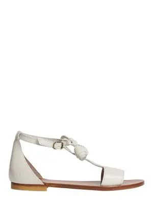 Bonpoint Leather Elmas T-bar Sandals - White