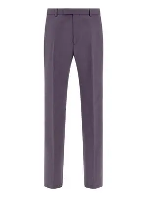 Gucci Wool Pant With Back Split And Embroidery - Purple