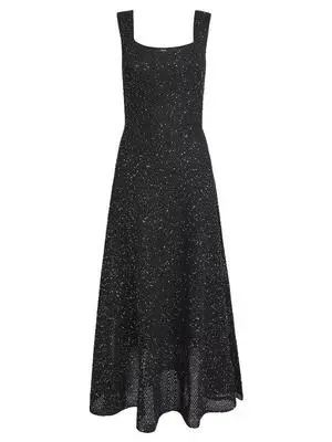 Maje Rhinestone Knit Maxi Dress - Black