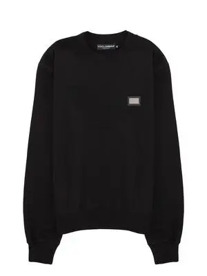 Dolce & Gabbana Sweatshirt With Logo Patch - Black