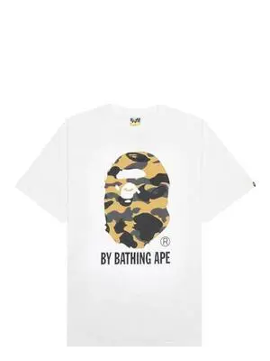 A BATHING APE 1st Camo Bathing Ape Tee Shirt - White/yellow