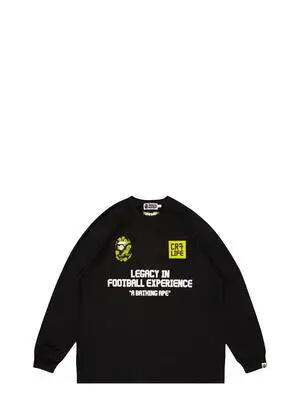 A BATHING APE X Cr7 Life Logo Relaxed Fit Long Sleeve Football Jersey - Black