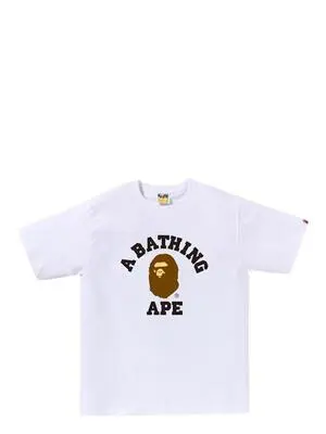 A BATHING APE College 1j30110001 Tee Shirt - White