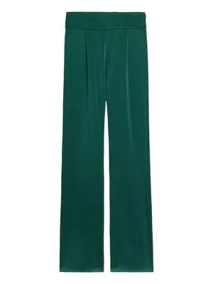 Galvan Sculpted Flared-leg Satin Trousers - Green