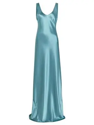 Galvan Valletta Satin Maxi Dress - Blue