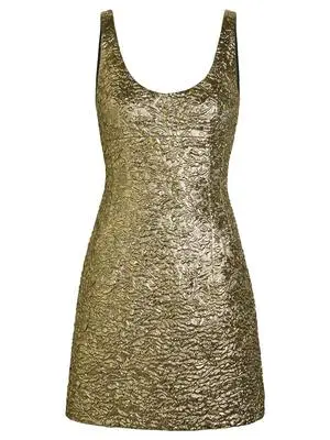EMILIA WICKSTEAD Einna Metallic Cloqué Mini Dress - Gold