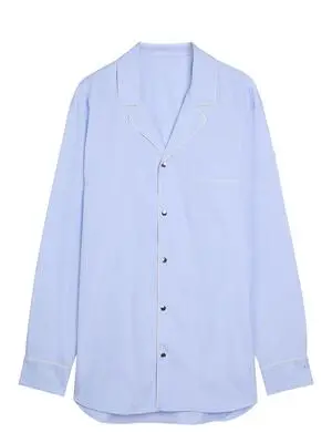 Moncler Logo-appliquéd Cotton Shirt - Blue