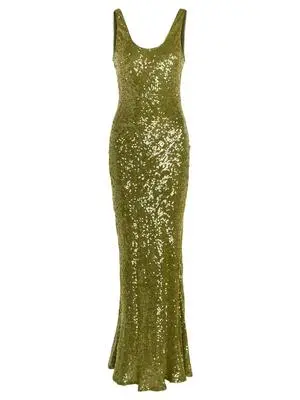 Galvan Moonlight Valletta Sequin-embellished Gown - Green