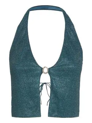 Oseree Lumière Halterneck Top - Blue