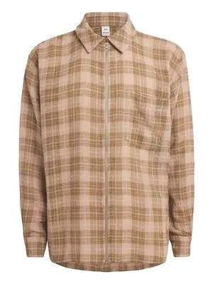 WON HUNDRED Zip-up Zayne Shirt - Brown