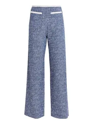 Maje Bouclé Tweed Trousers - Blue