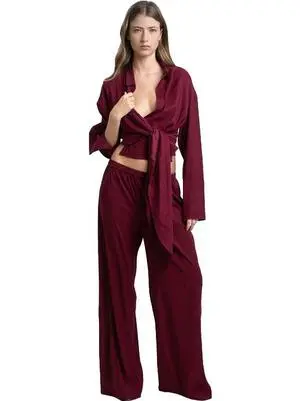 MOTHER OF ALL Gill Pants - Burgundy Matt