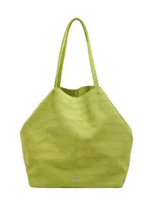 Bimba Y Lola Large Split Leather Shopper Bag Lime
