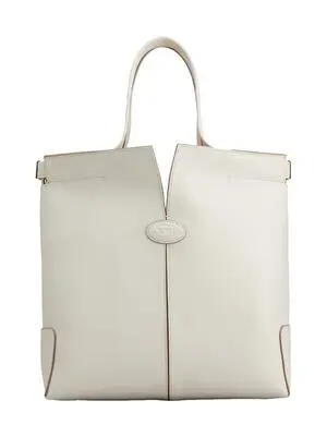 TOD'S Di Bag Folio Leather Shopper - Bianco Calce
