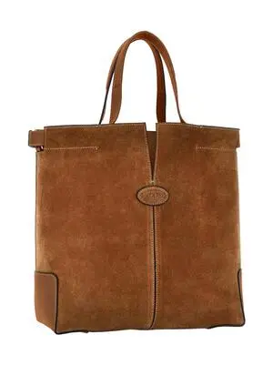 TOD'S Di Bag Folio Leather Shopper - Cognac/kenia