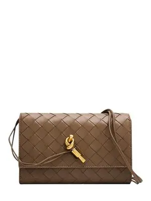 Bottega Veneta Andiamo Leather Pouch - Pinecone