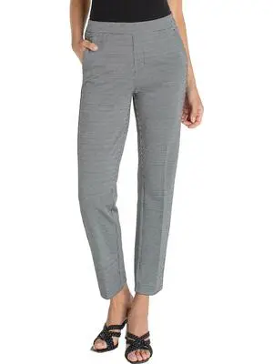 LIVERPOOL Kayla Check Pull-on Pants - B/w Mini Check
