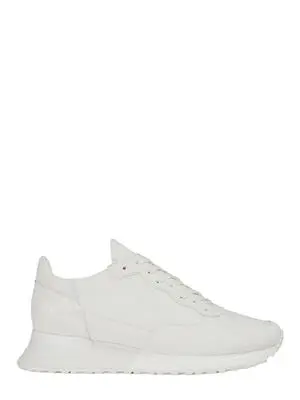 MALLET Popham Tumbled Leather Sneakers Triple White