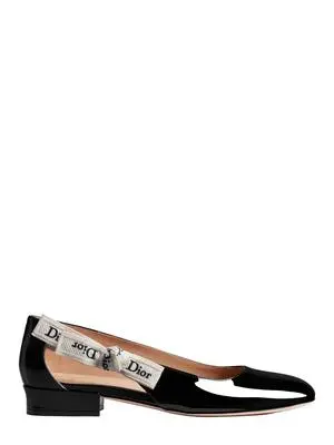 Dior J'adior Ballet Flat - Black Patent Calfskin