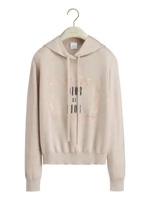 Dior By Hooded Sweatshirt - Beige And Black Cashmere-silk Blend