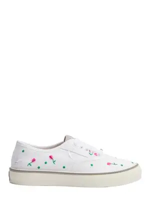 Dior Amour Saltwind Sneaker - White Cotton Embroidered With Multicolor Doves & Roses Motif