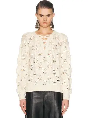Isabel Marant Wendy Lace-up Knit Sweater - Ecru