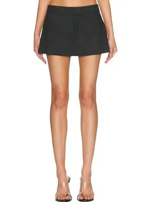 Alexander Wang Low Rise Tailored Mini Skort - Black & Charcoal
