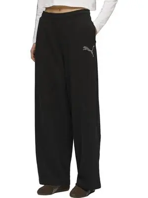 PUMA Essentials Graphic Slouchy Pants Black