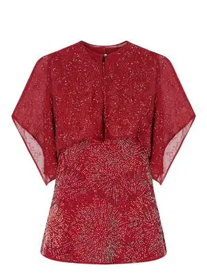 Rabanne Bead-embellished Blouse - Red