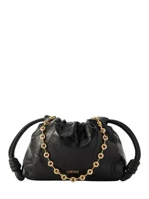 Loewe Flamenco Mini Crinkled-eel Clutch - Black